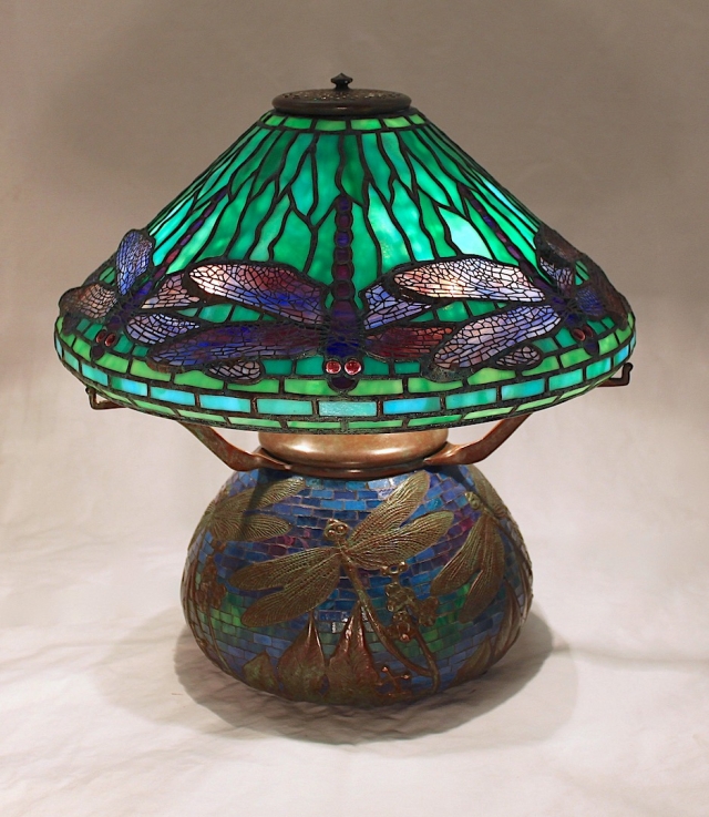 16" Dragonfly shade on Dragonfly Mosaic Urn base